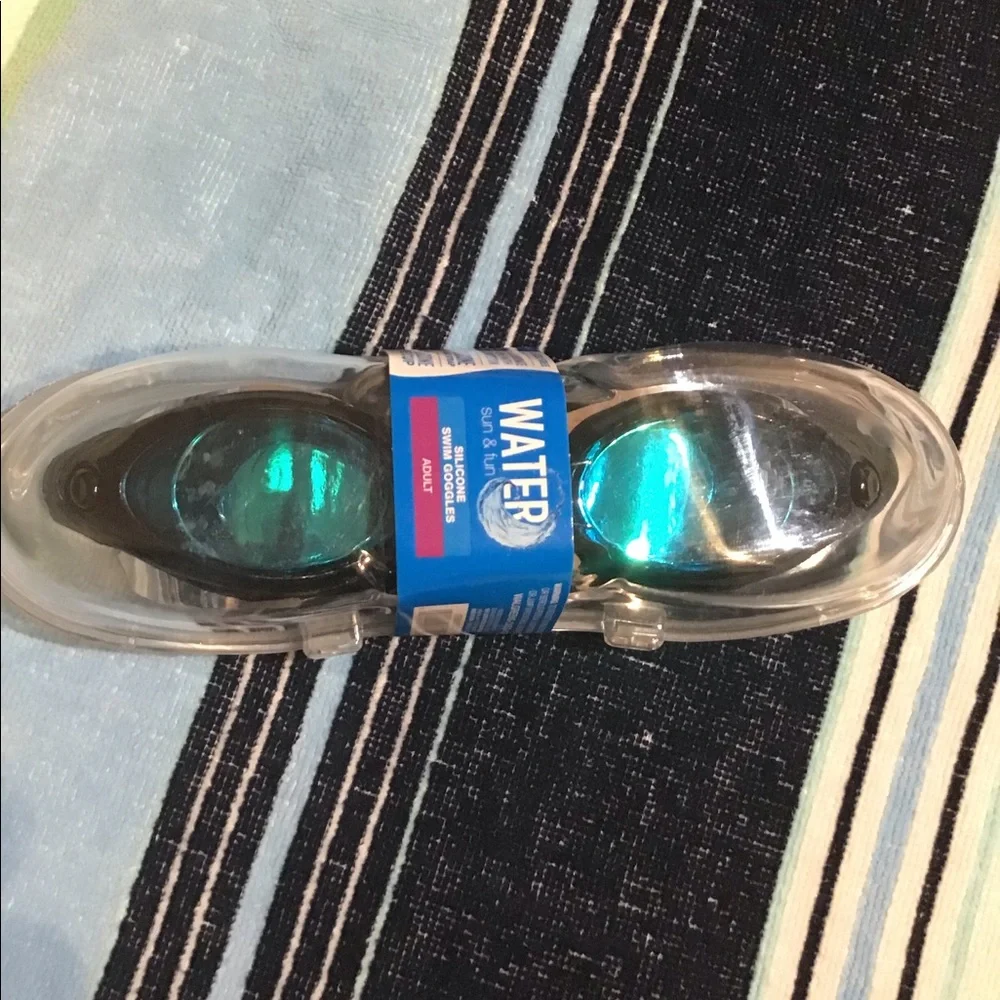 Swim | New Still In Box Water Sunfun Swim Goggles Black Adult ...